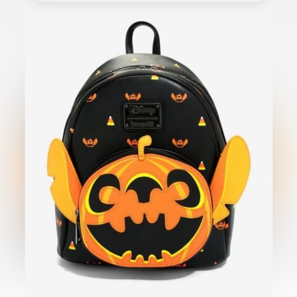 Loungefly | Bags | Loungefly Disney Stitch Pumpkin Black And Orange ...